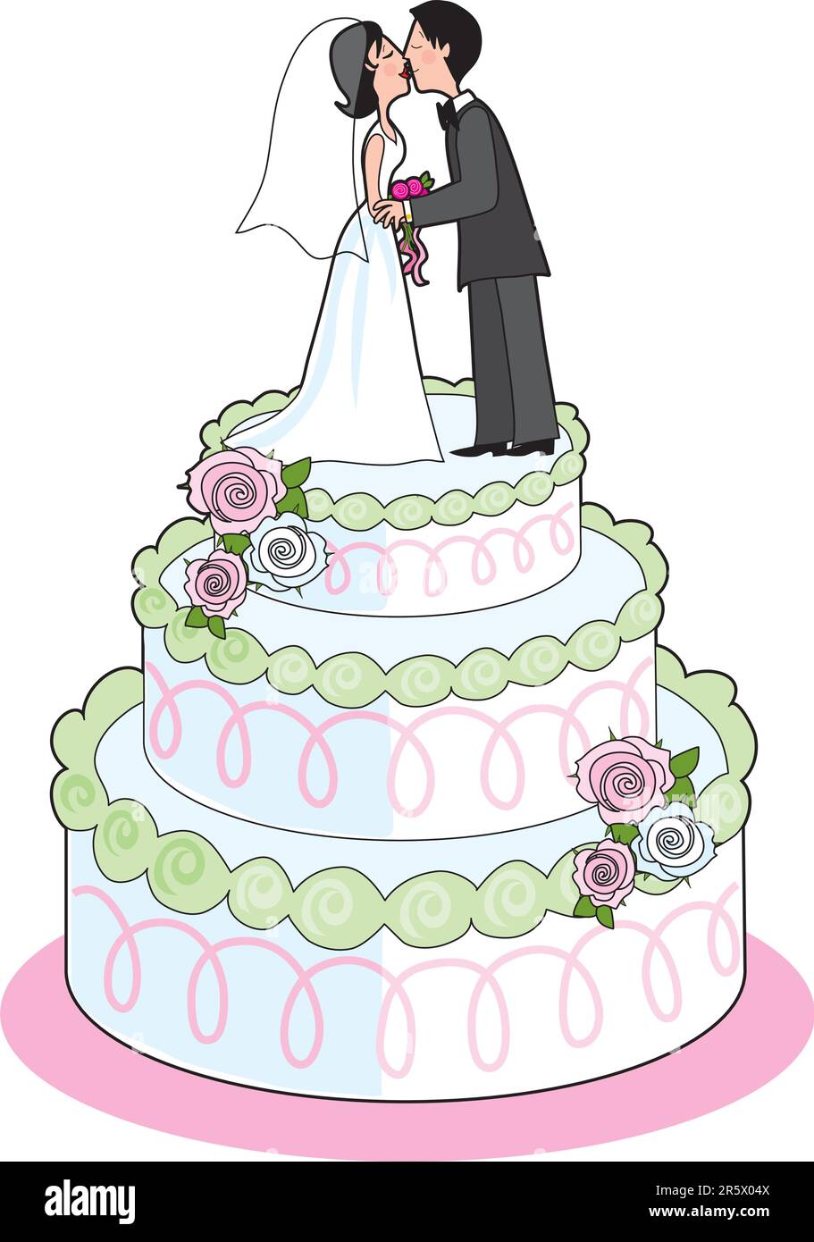 Kissing couple cake Stock Vector Images - Alamy