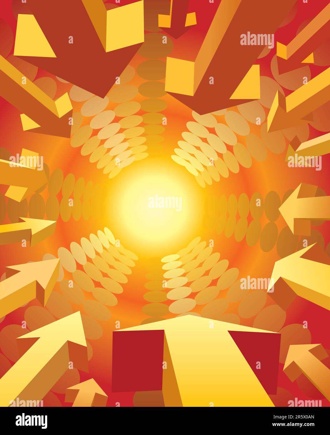 Vector illustration of arrows flying to the light Stock Vector Image ...