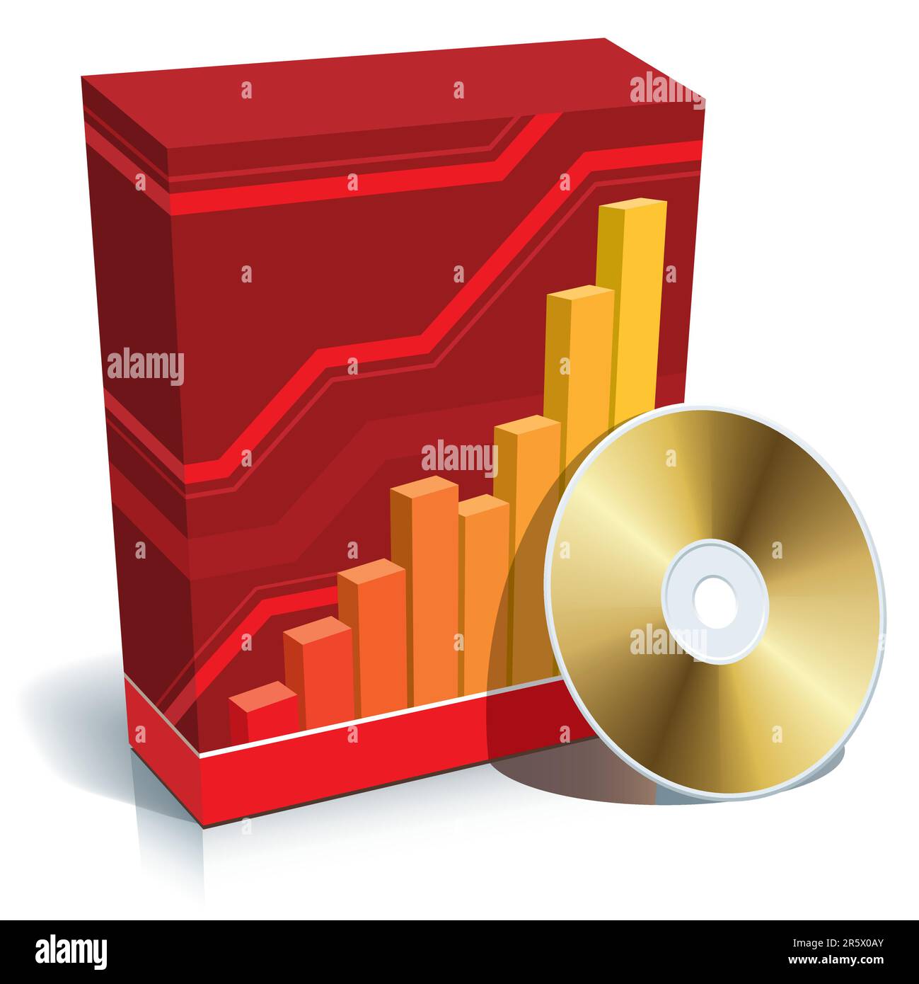 Red blank 3d box with a graph and CD Stock Vector Image & Art - Alamy