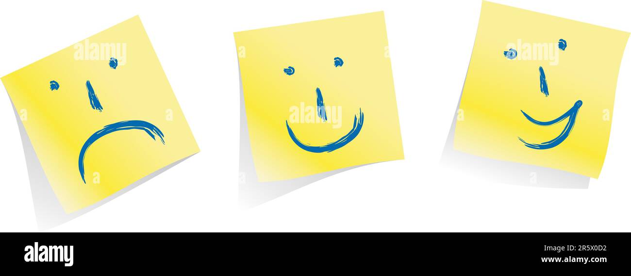 emotional faces :-) :-( :-D memory yellow pages / vector Make mood ...