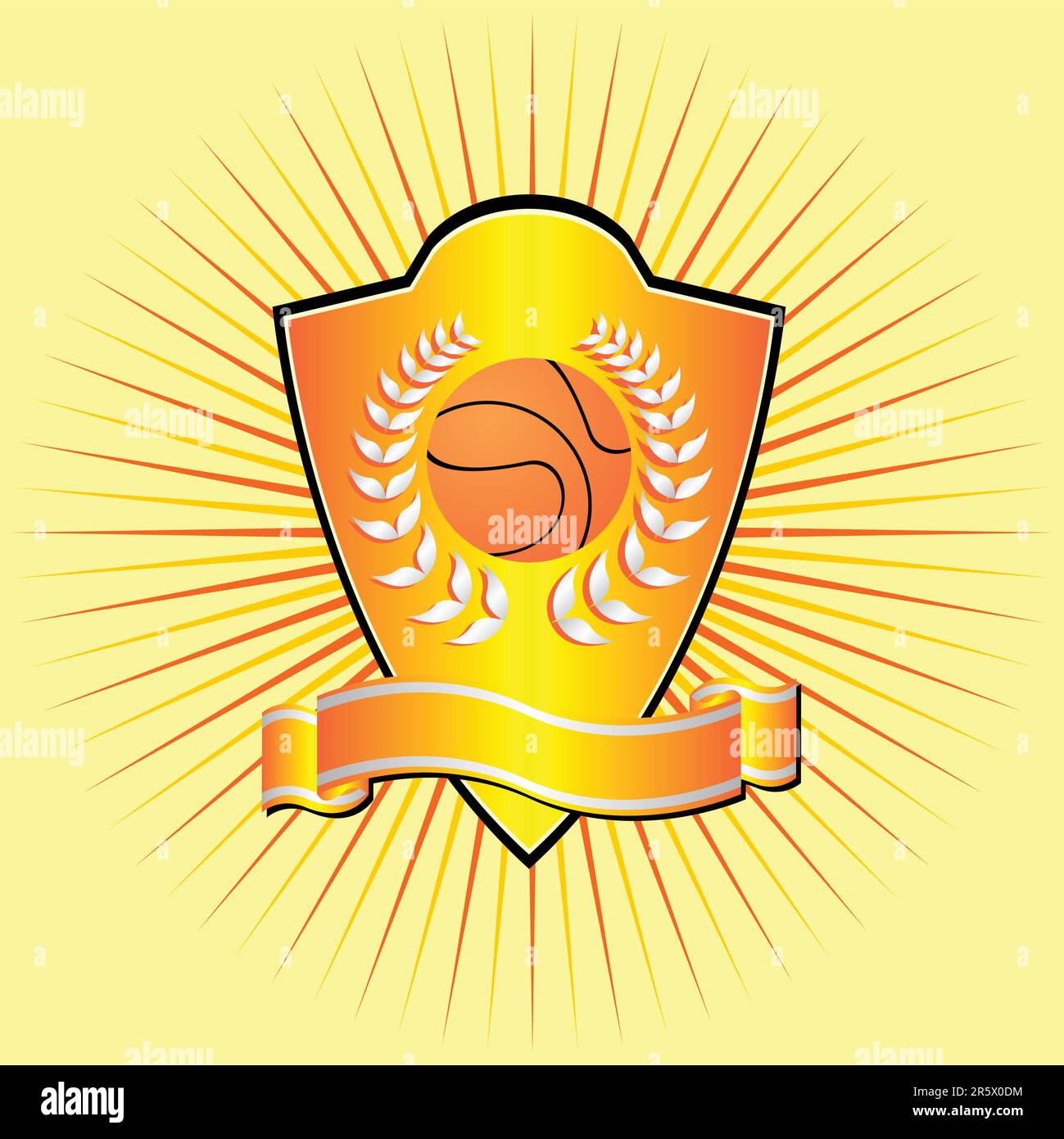 Basketball shield theme over colorful striped background Stock Vector ...