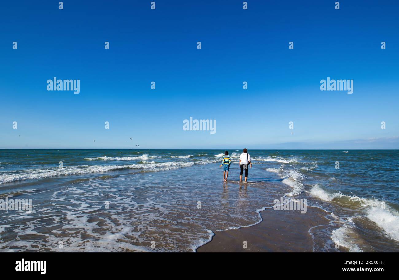 Spectecular Skagen beach in Denmark where two seas meet, namely the ...