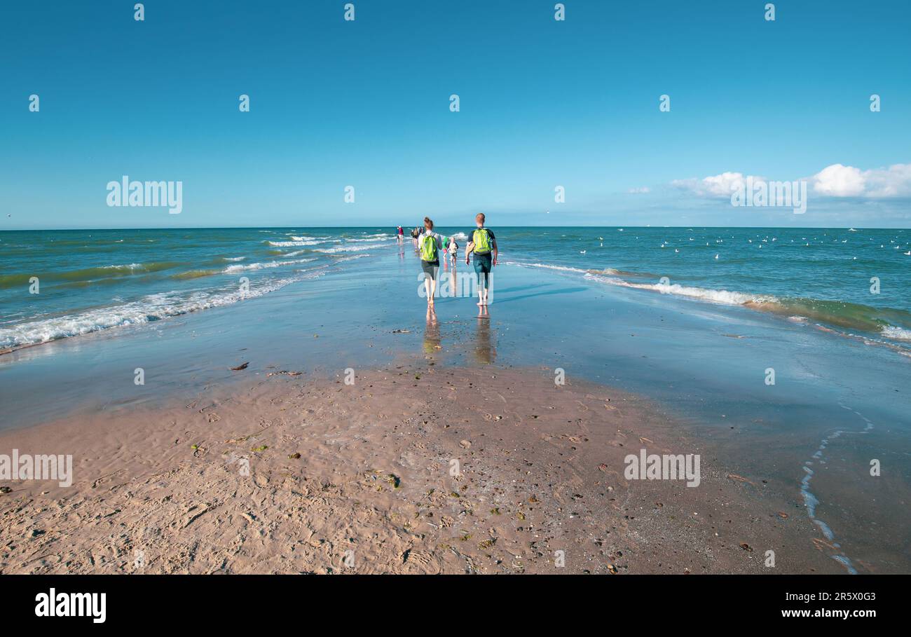 Spectecular Skagen beach in Denmark where two seas meet, namely the ...