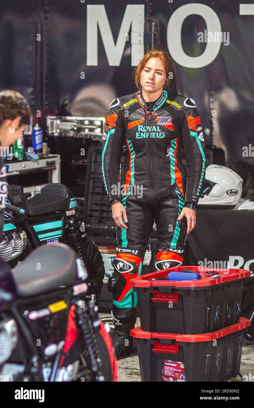 June 04, 2023: Elkhart Lake, WI - Royal Enfield rider #31 Ashley Truxal ...