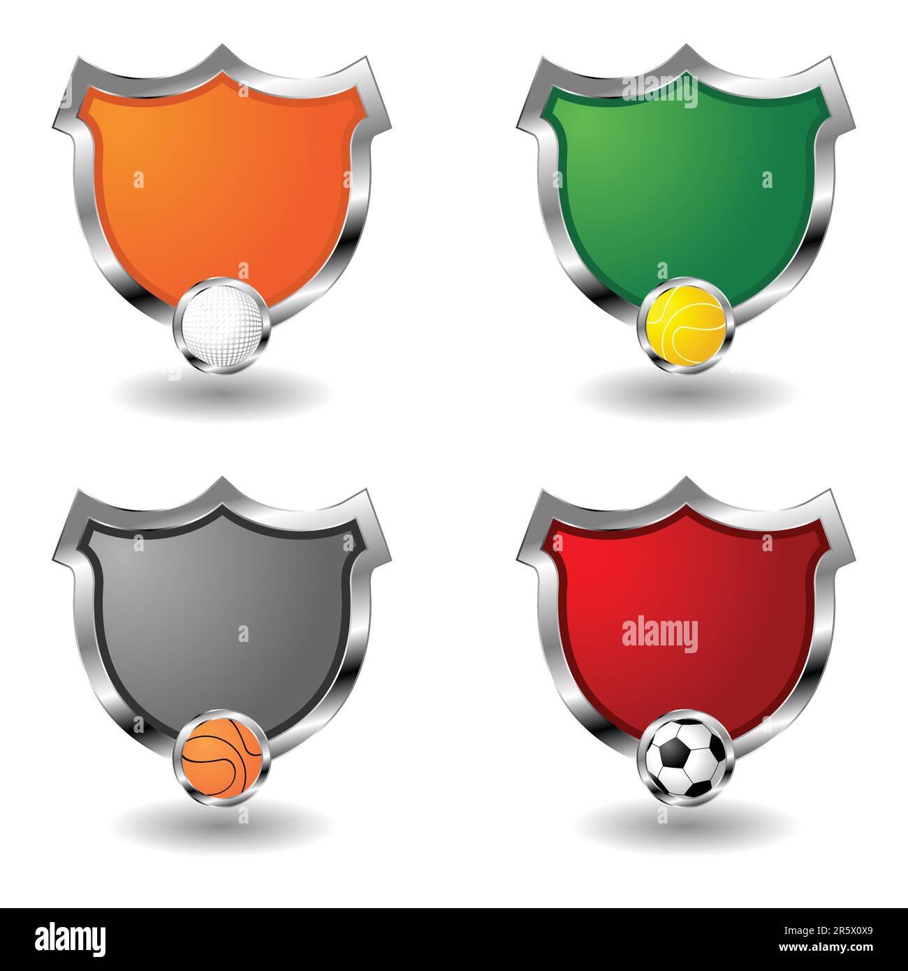 Empty sport badges over white. Ornamental shields Stock Vector Image ...