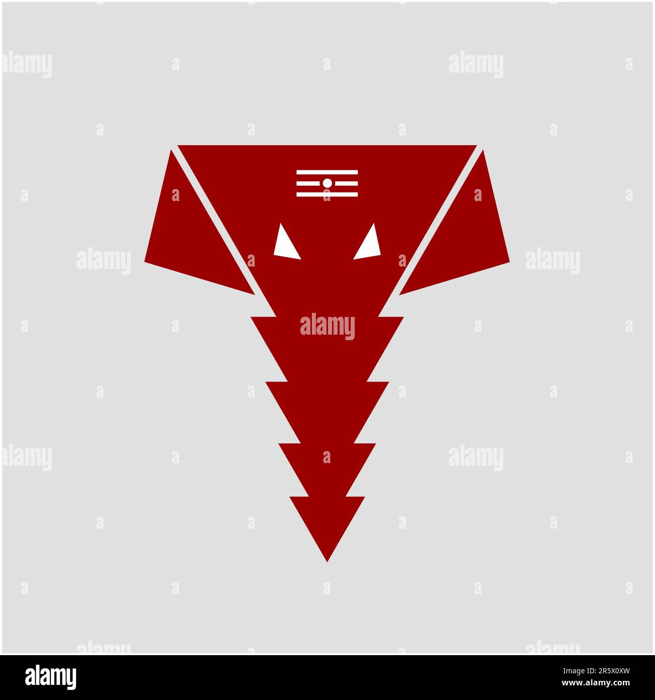 An abstract animal head logo in shades of grey against a solid grey ...