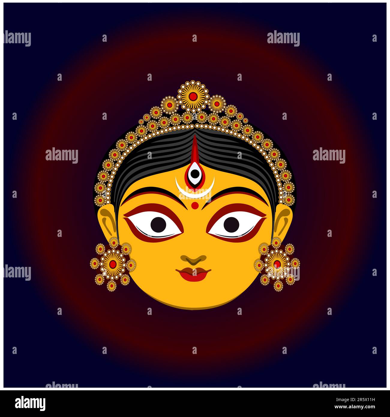 Portrait of a smiling Indian woman with her eyes closed and her nose ...