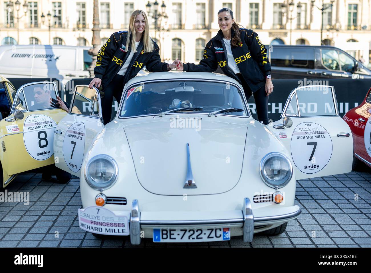 07 Marianna BERADZE, Sylvia ZERMATI, Porsche 356 SC, USA. , . between Paris and Nice, France ...