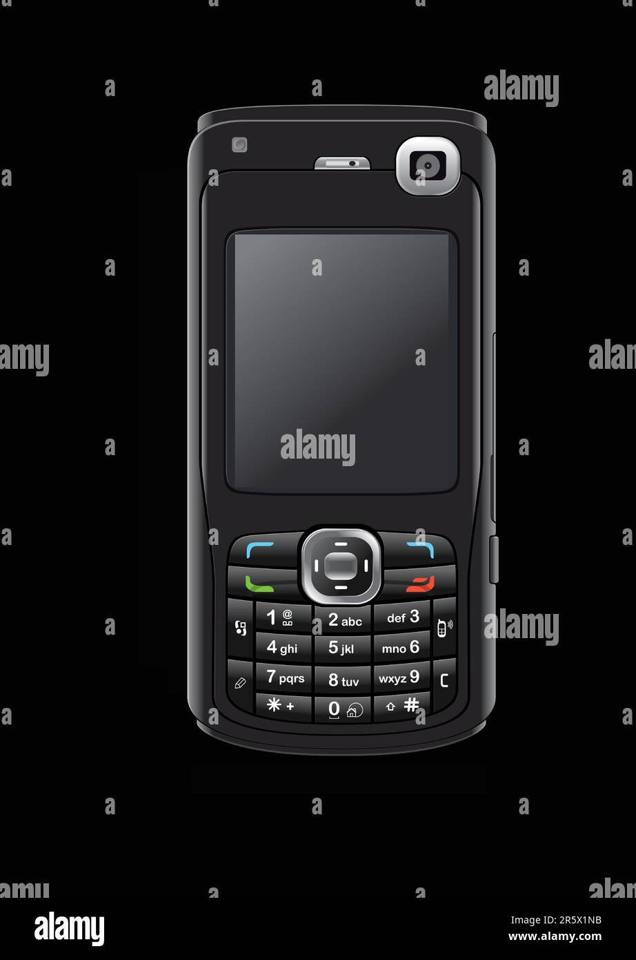 Cell phon on black Stock Vector Image & Art - Alamy