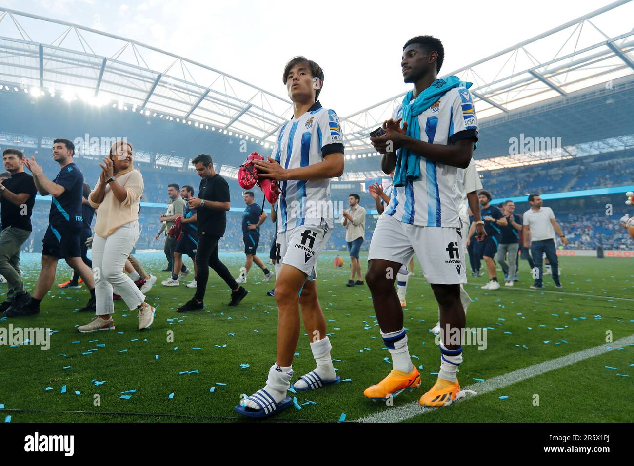 San Sebastian, Spain. 4th June, 2023. (L-R) Takefusa Kubo, Mohamedo-Ali ...