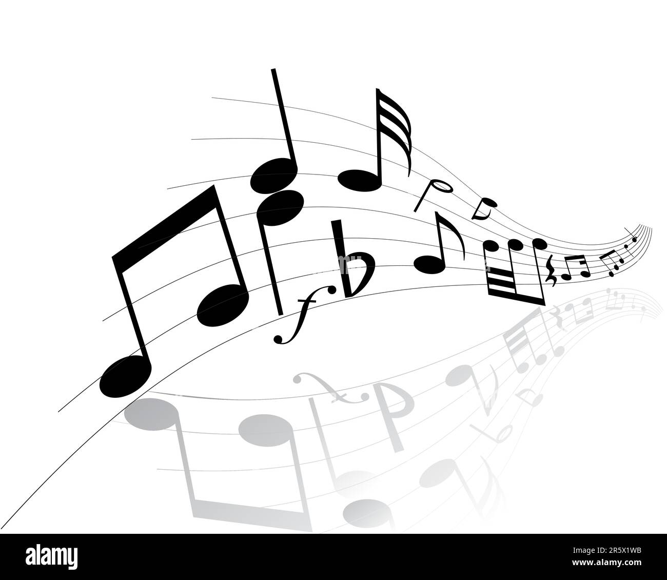 Musical notes background with lines. Vector illustration Stock Vector ...