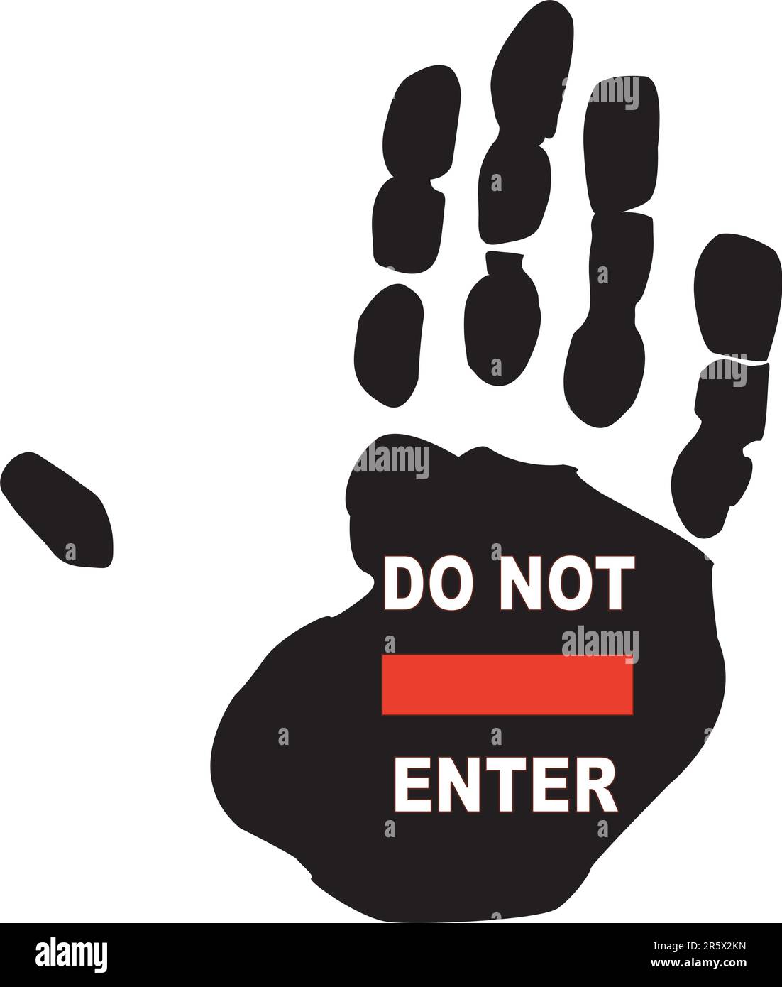 do not enter sign on the print of a persons hand Stock Vector Image ...