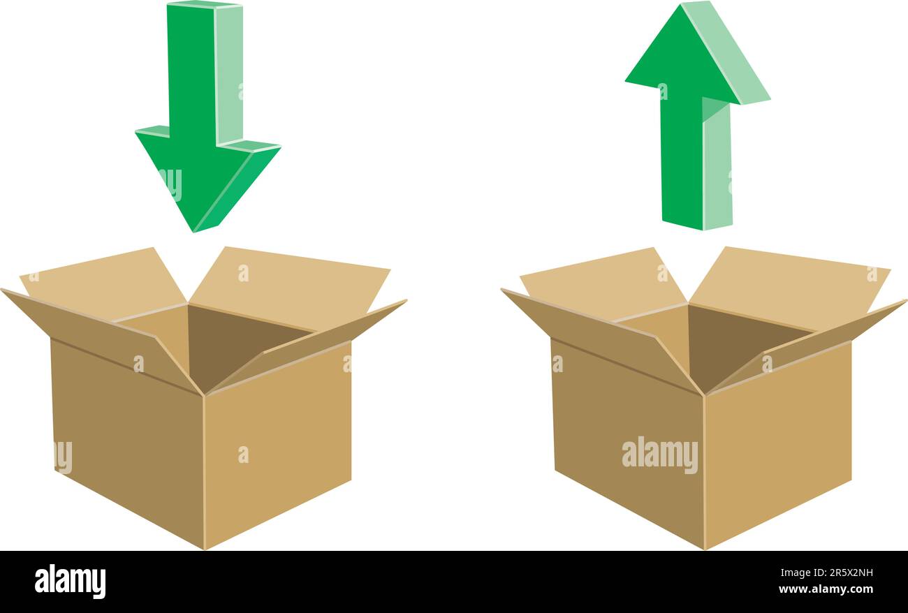 Cardboard box with arrows hi-res stock photography and images - Alamy