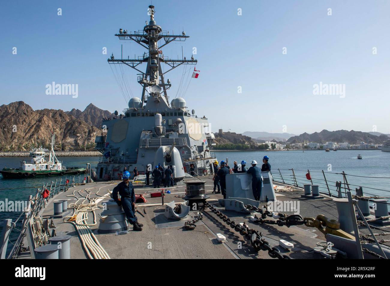 230604-N-NH267-1099 MUSCAT, Oman (June 4, 2023) Sailors man sea-and ...