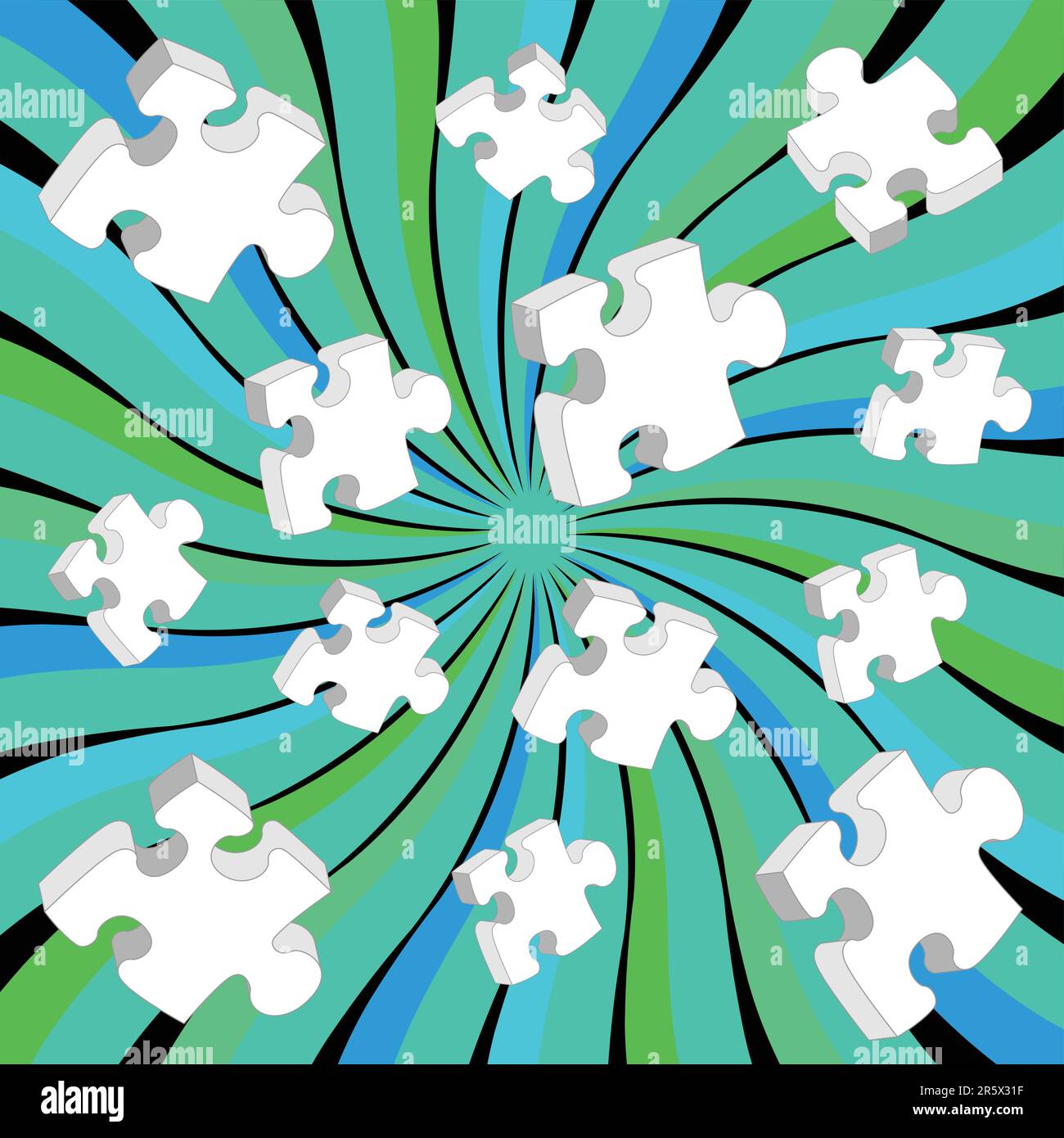 Puzzle pieces over colorful twisted starry background Stock Vector ...