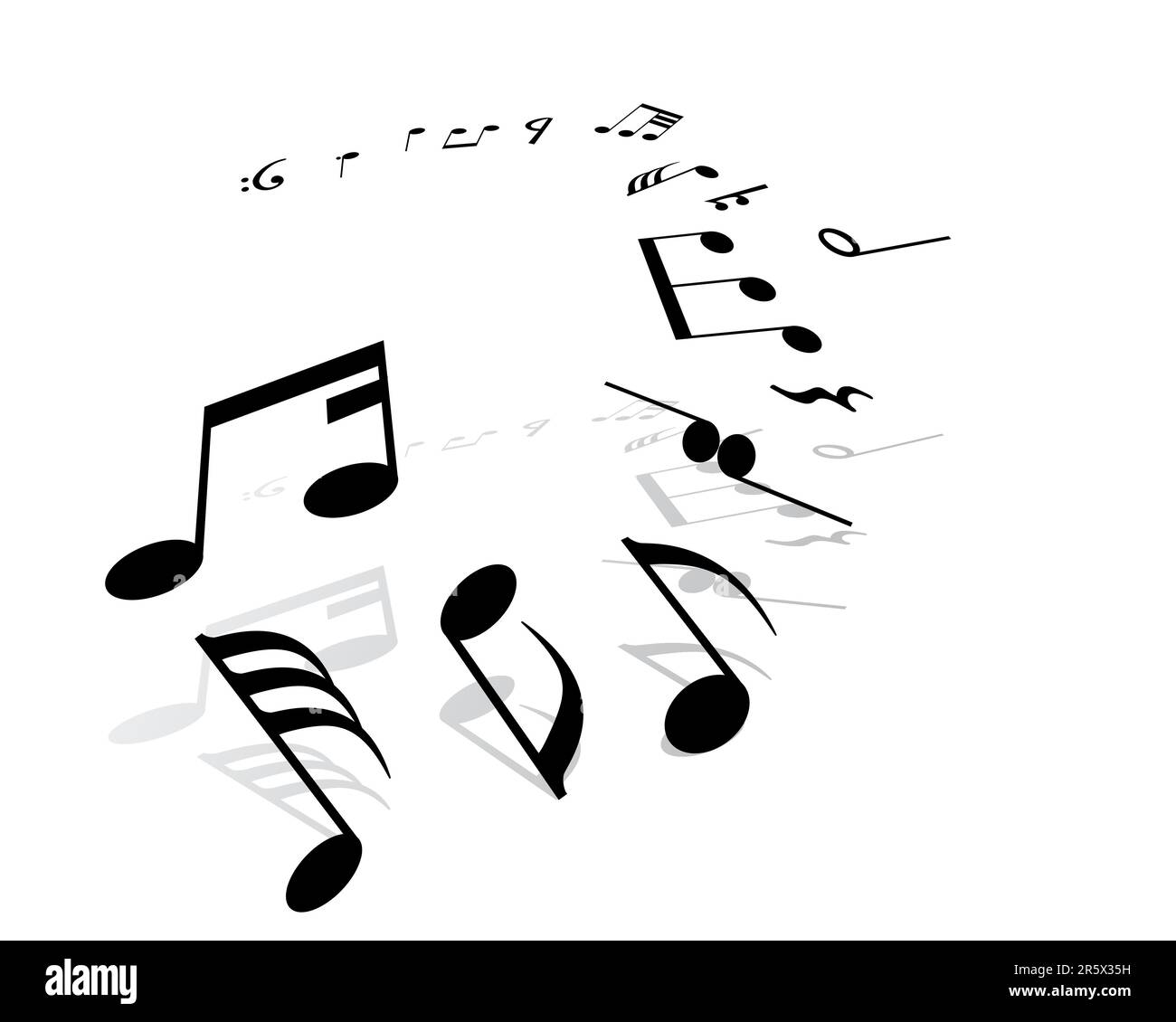 Musical notes background with lines. Vector illustration Stock Vector ...