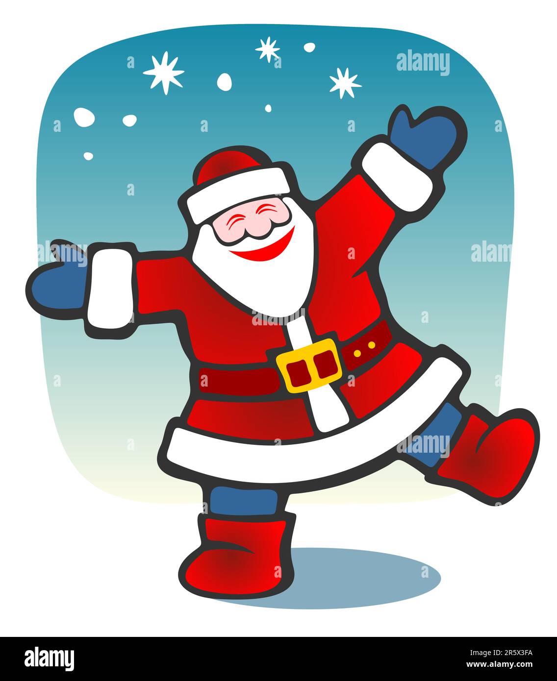 Happy Santa Claus on a blue background. Christmas illustration Stock ...