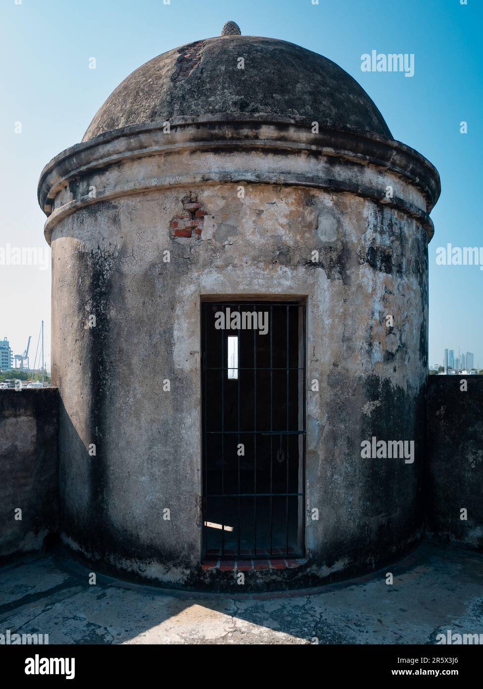 Stone Fort with Very Small Windows and an Iron Door Stock Photo - Alamy