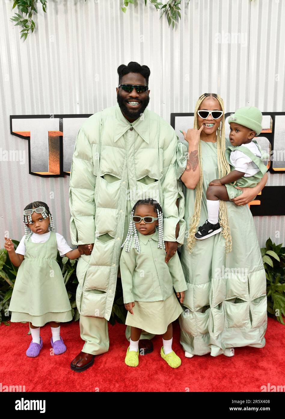 Tobe Nwigwe, second left, Fat Nwigwe, second right, and their children ...