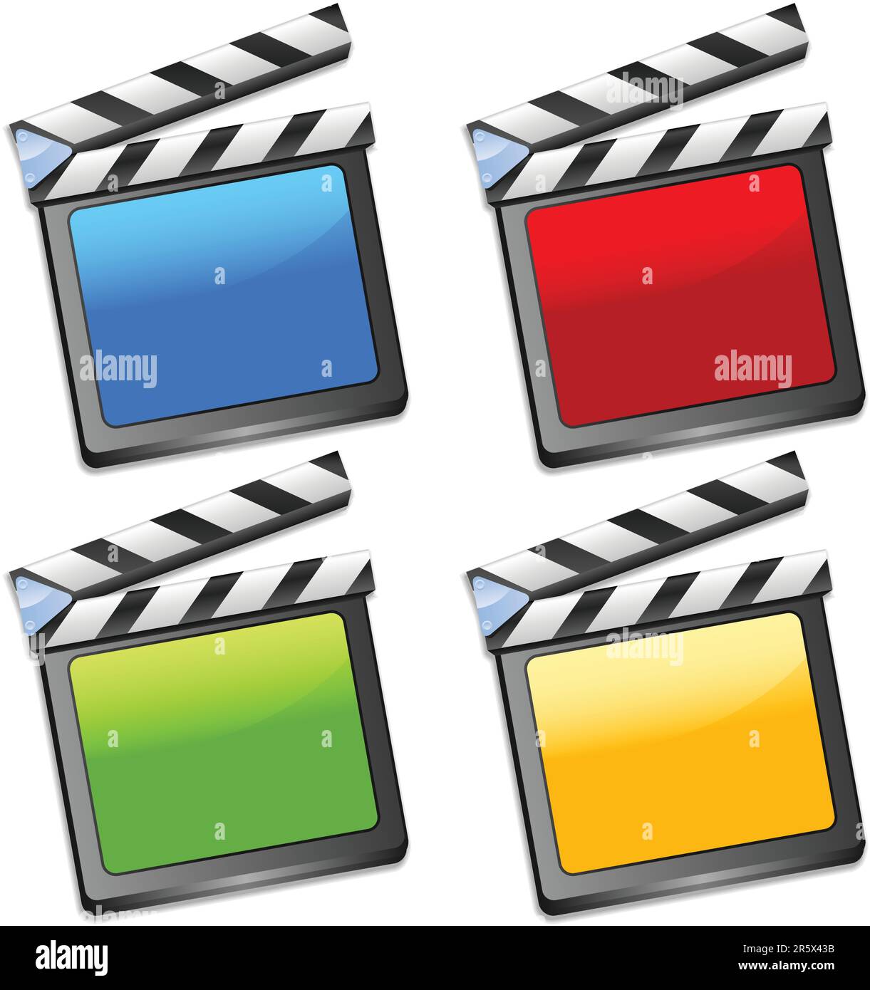 Vector illustration of film slate with red screen and star Stock Vector ...