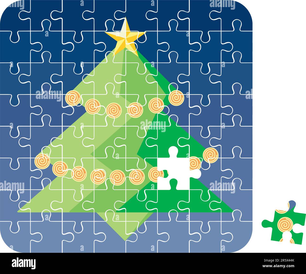 Puzzle Cristmas Tree / vector illustration Stock Vector Image & Art - Alamy
