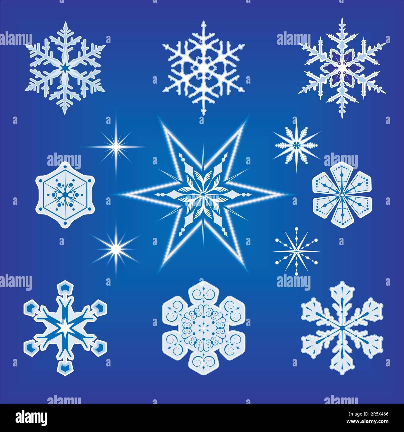 Vector icon set of snowflakes and stars Stock Vector Image & Art - Alamy