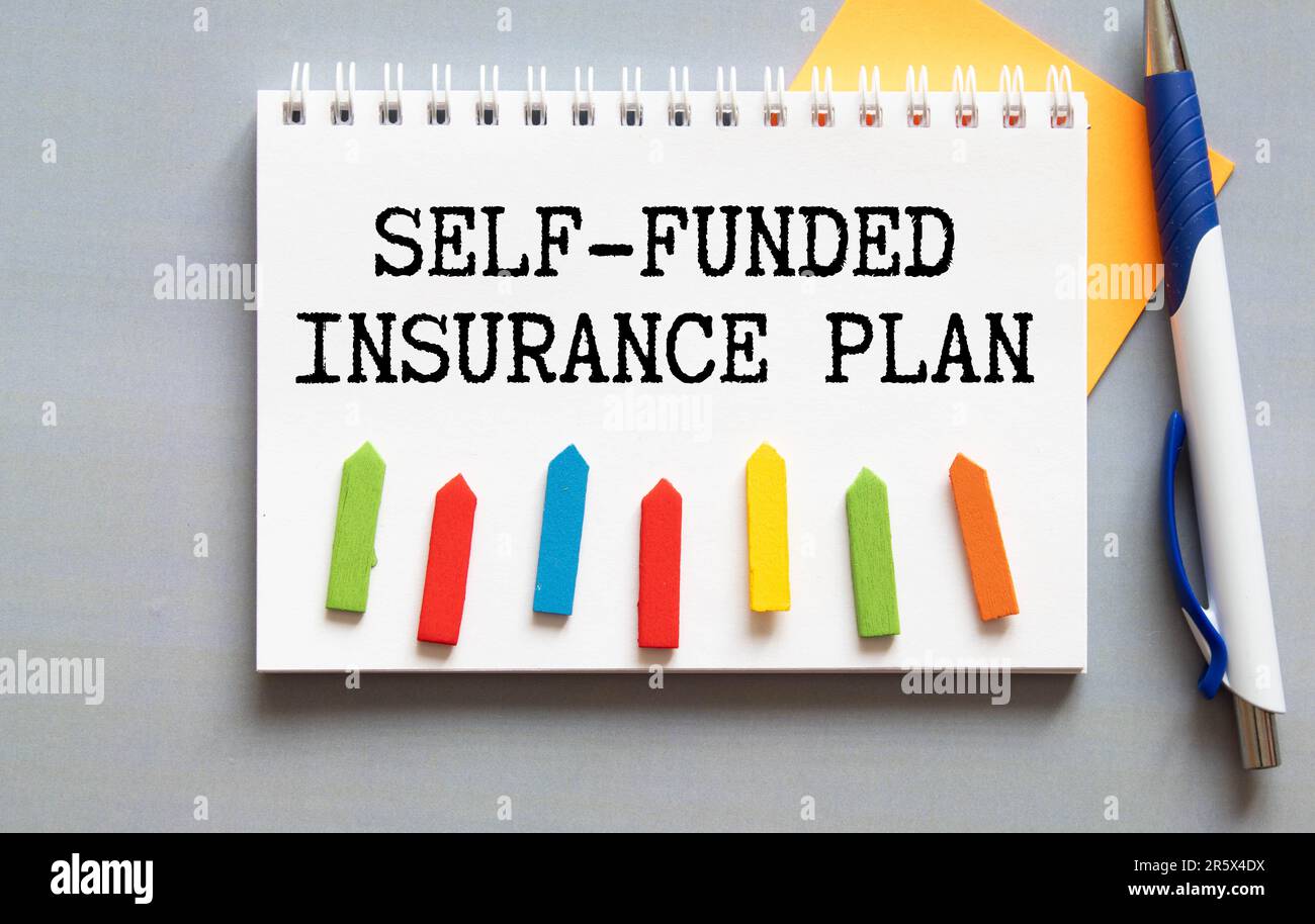 Self Funded Insurance text quote on card, concept background Stock ...