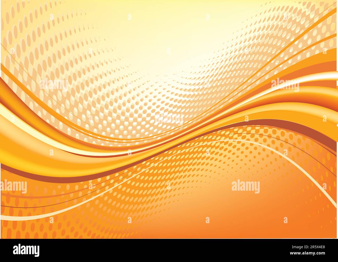 Orange abstract techno background: composition of dots and curved lines - great for backgrounds ...