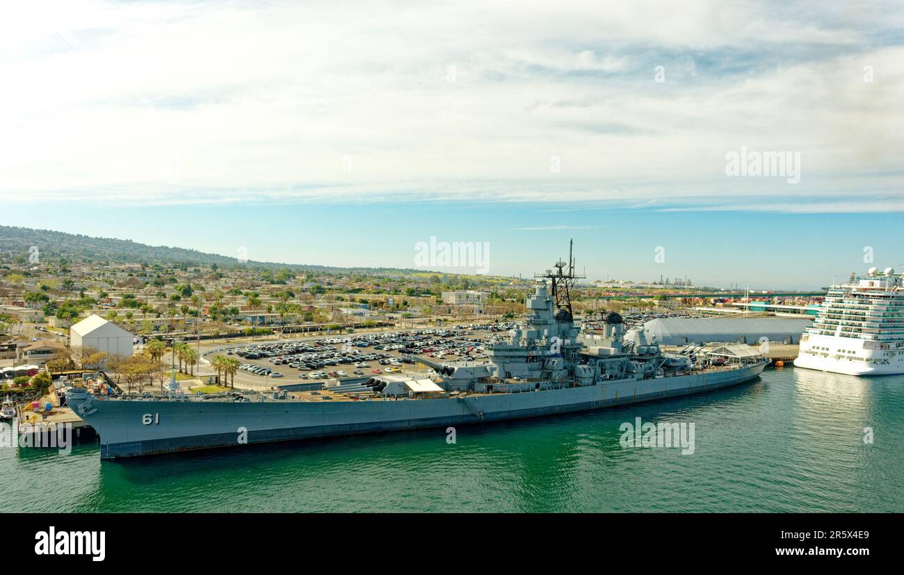 LOS ANGELES - April 22, 2023: The USS Iowa is a retired battleship ...
