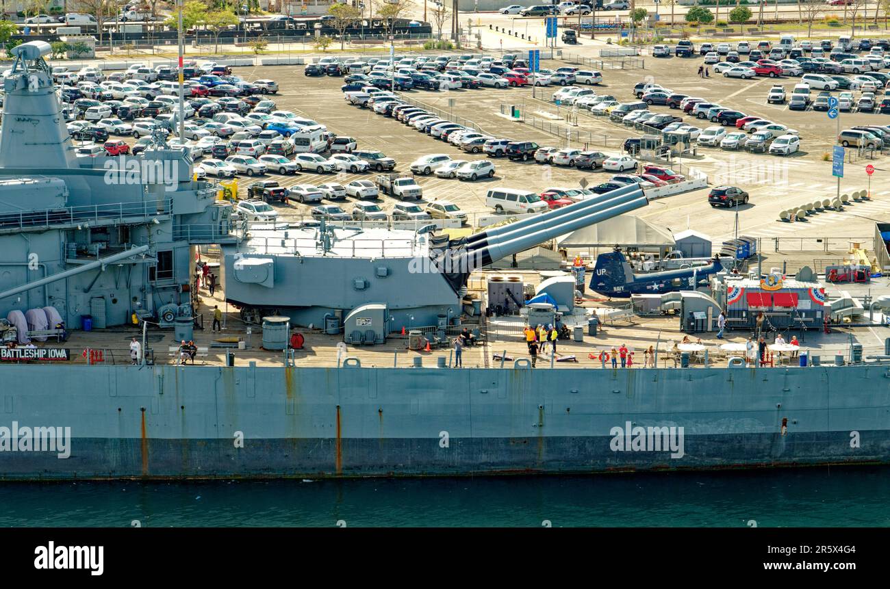 LOS ANGELES - April 22, 2023: The USS Iowa is a retired battleship ...