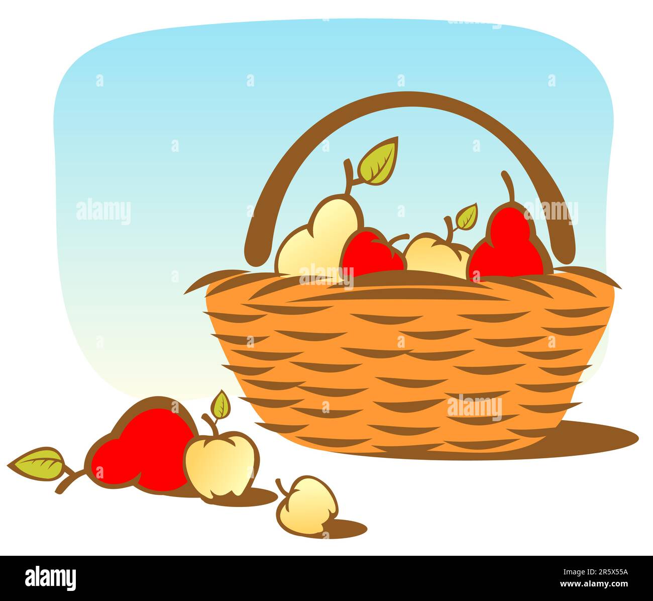 Fall harvest apples pears Stock Vector Images - Alamy