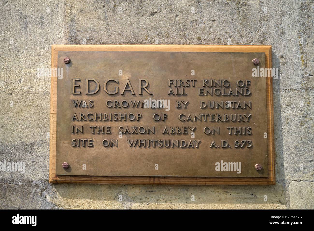 Historic Plaque Commemorating Edgar First King of All England Bath ...