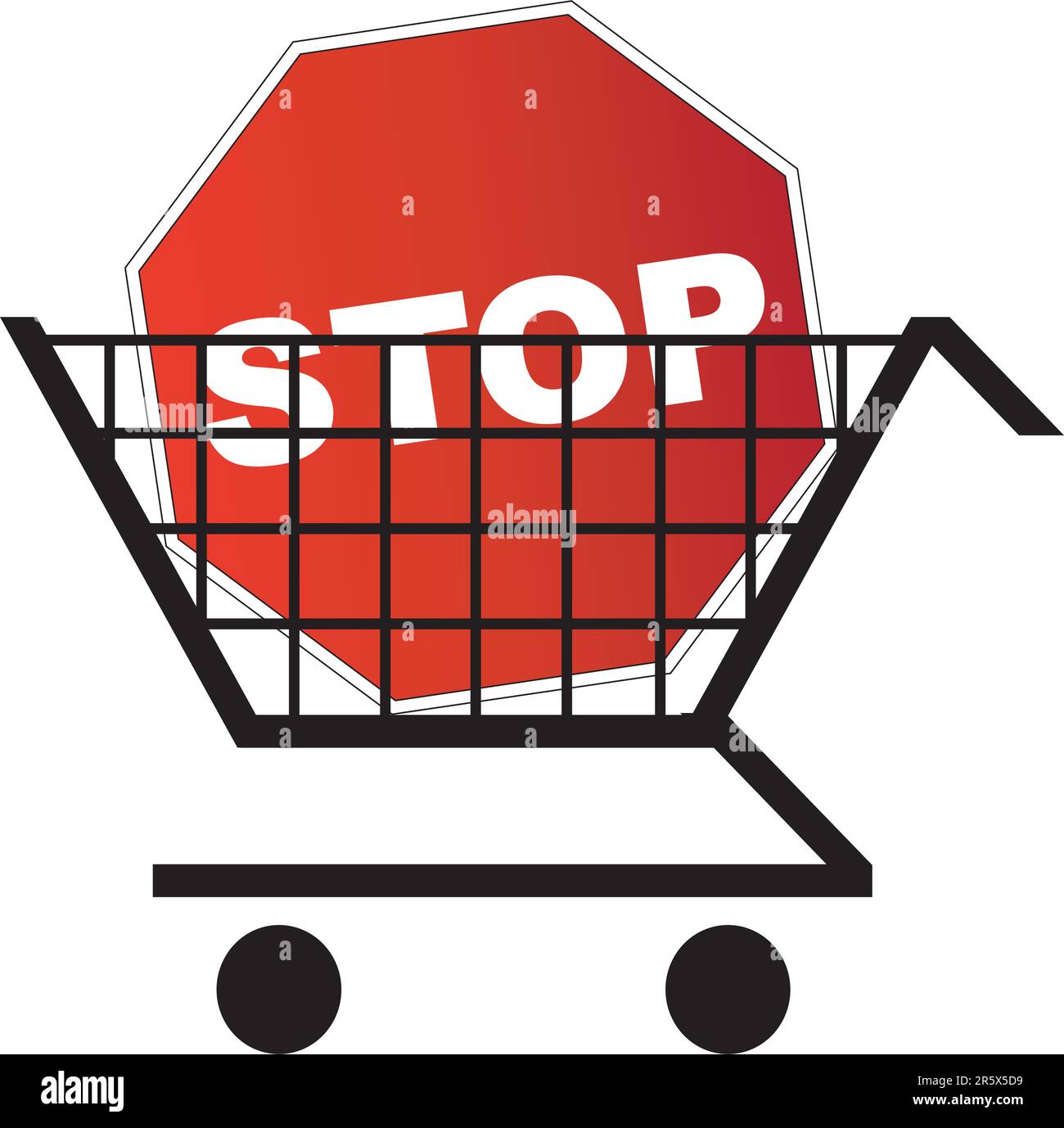 shopping cart with red stop sign in the cart Stock Vector Image & Art ...