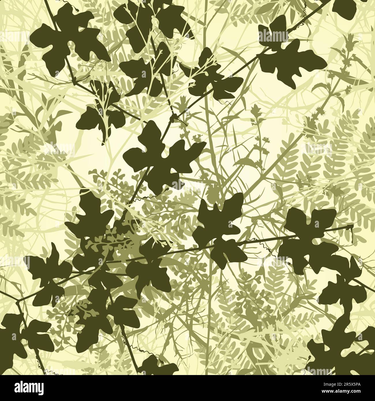 Editable vector seamless tile of tangled plants Stock Vector Image ...