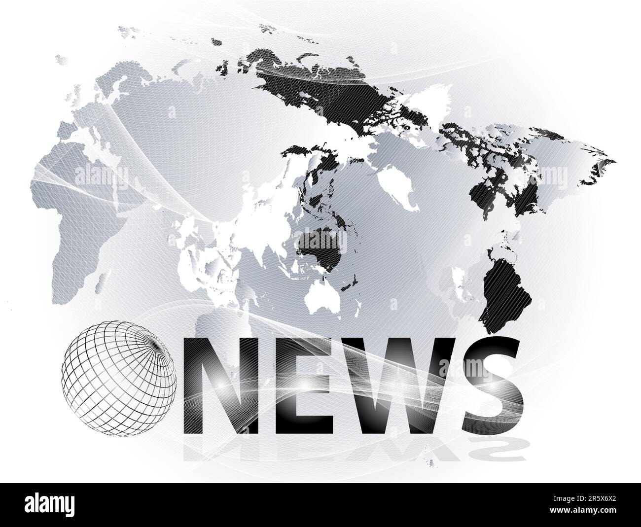 Abstract vector background with planet, maps and presentation of news ...