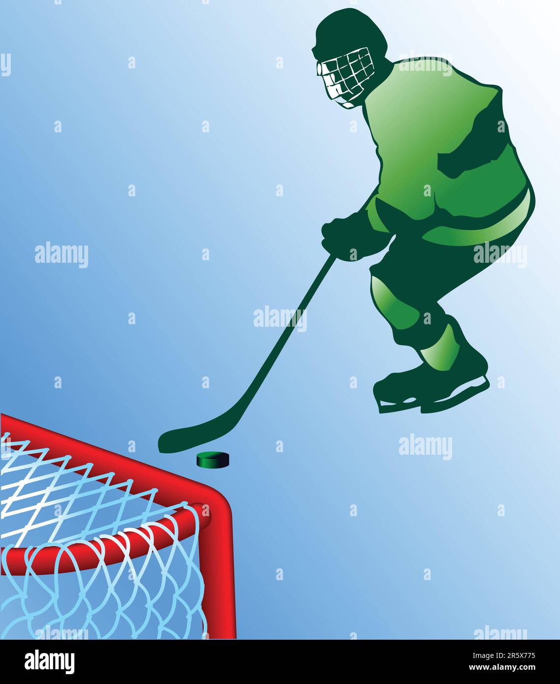 Hockey Goalie In Net Cartoon