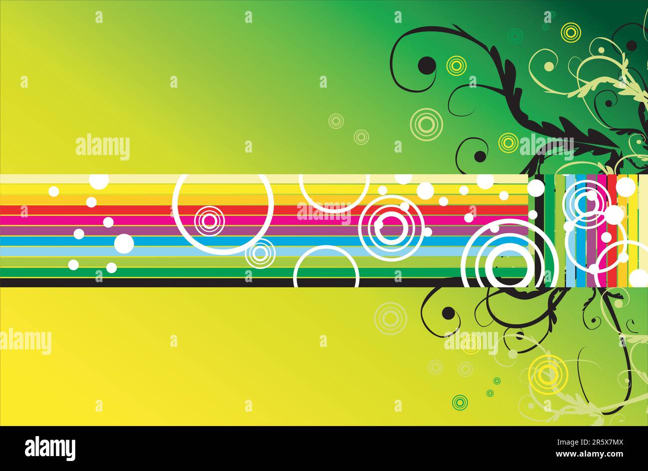 retro style fantasy rainbow card Stock Vector Image & Art - Alamy