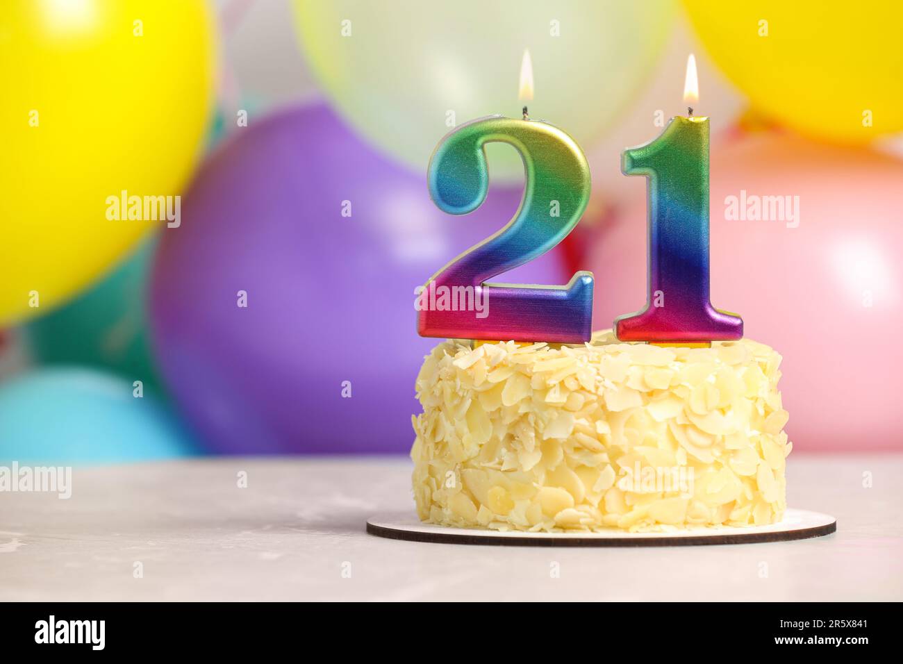 Coming of age party - 21st birthday. Delicious cake with number shaped ...