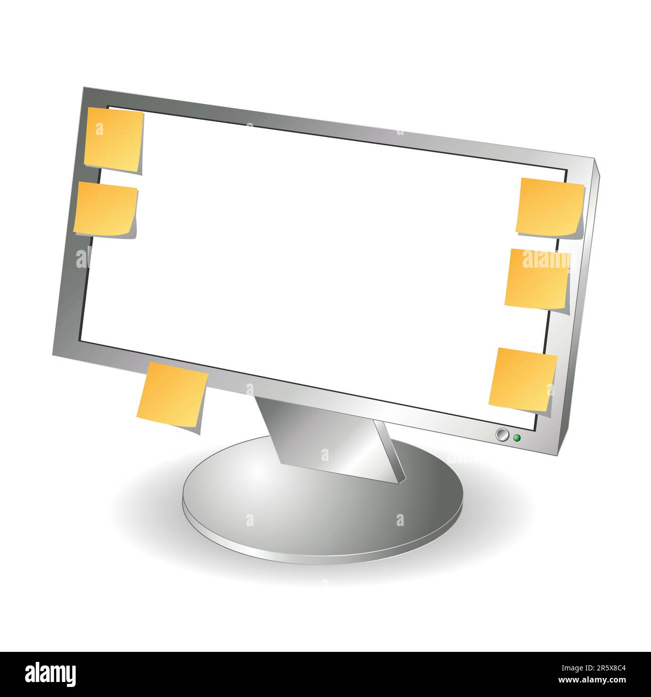 LCD monitor and post it notes with copy space Stock Vector Image & Art ...
