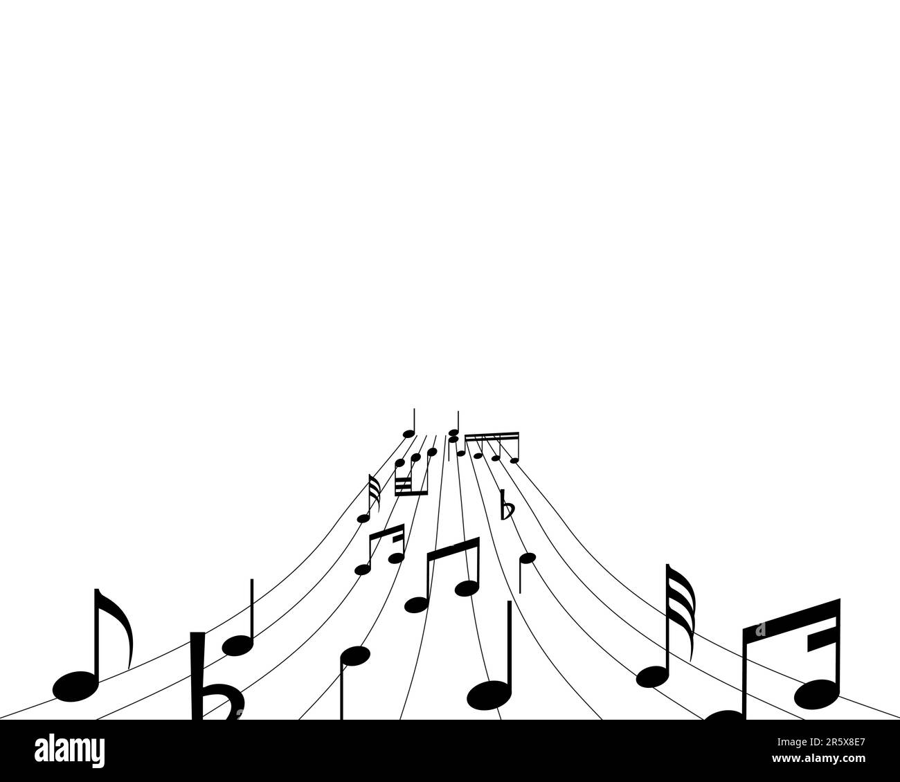 Musical notes background with lines. Vector illustration Stock Vector ...