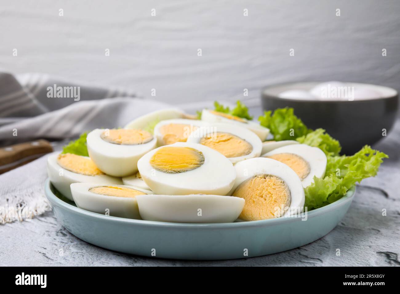 Hard boiled egg yolk grey hi-res stock photography and images - Alamy