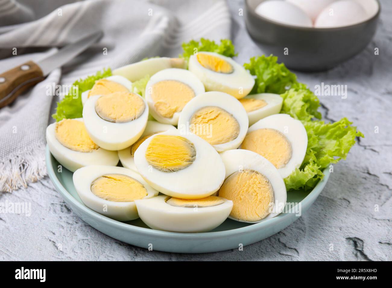 Hard boiled egg yolk grey hi-res stock photography and images - Alamy