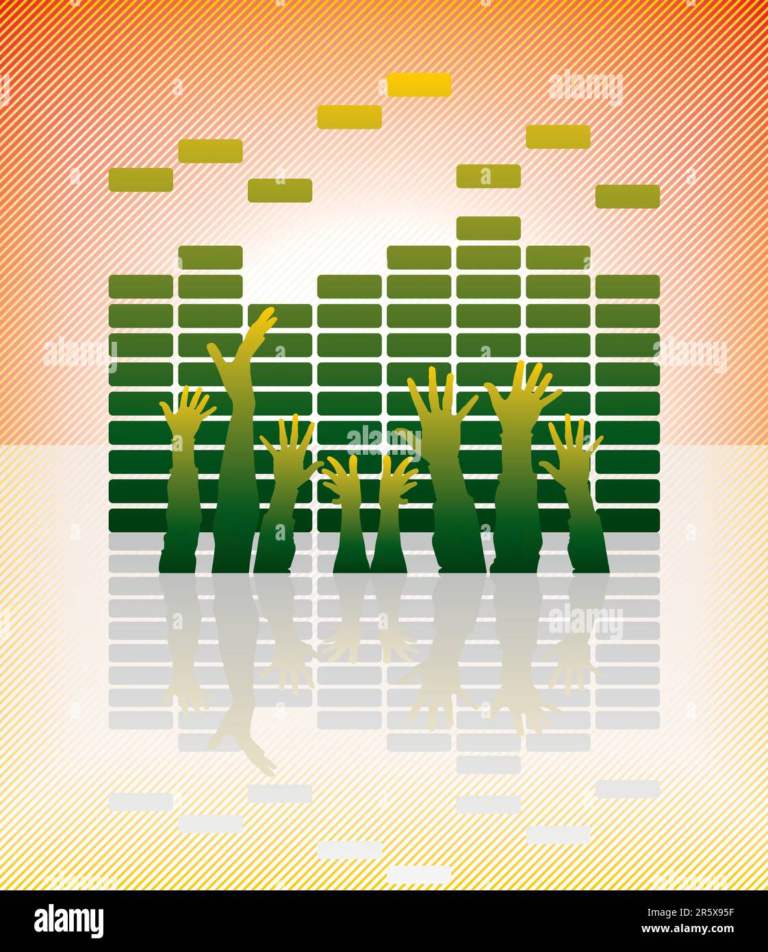vector equalizer bar with hands and reflection Stock Vector Image & Art - Alamy