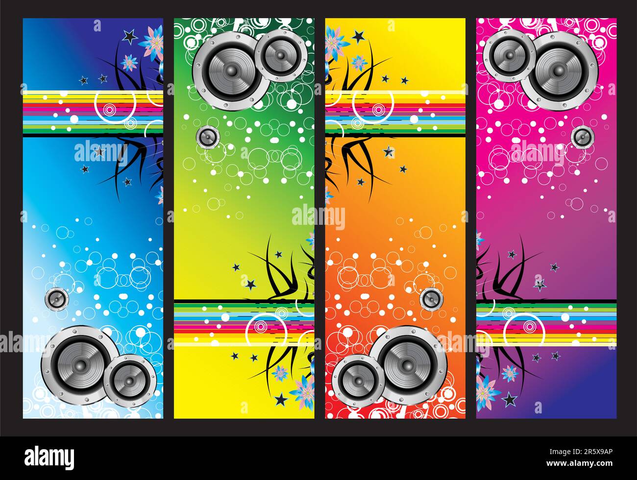 grunge music and rainbow colorful banners Stock Vector Image & Art - Alamy