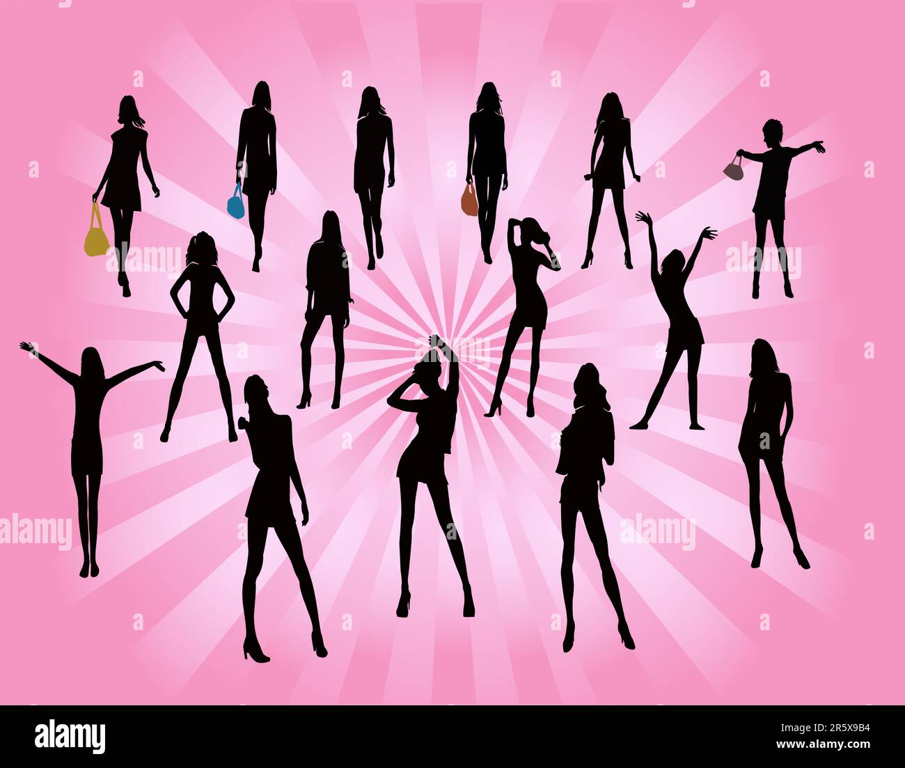 Posing women - silhouette vector illustration Stock Vector Image & Art ...