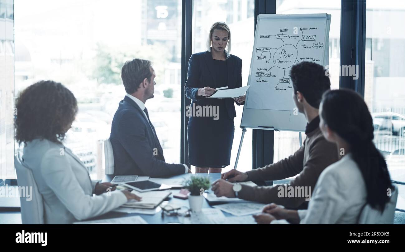 Are there any questions so far. a corporate businesswoman giving a ...