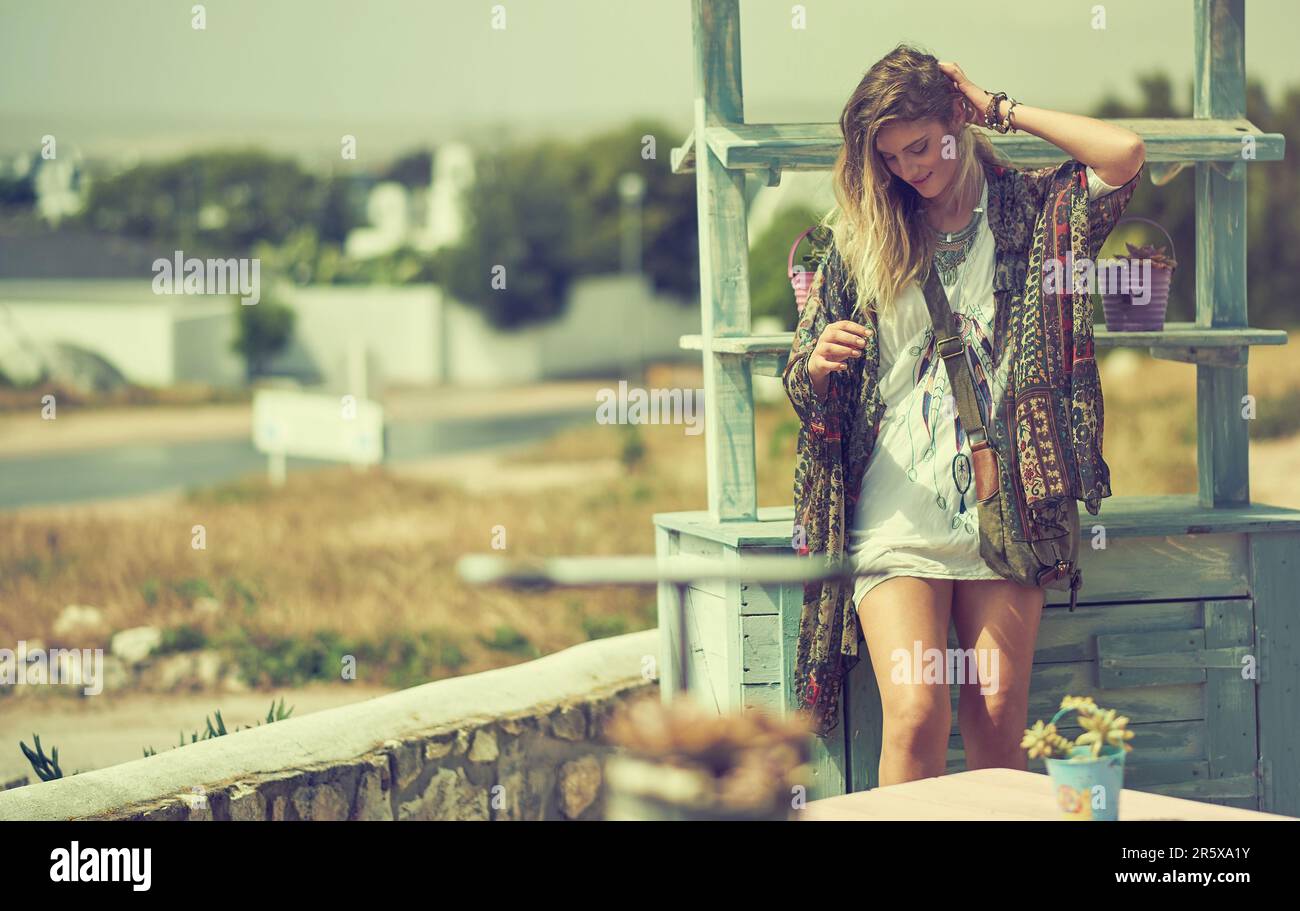 Boho is more than a trend, its a lifestyle. a free spirited young woman ...