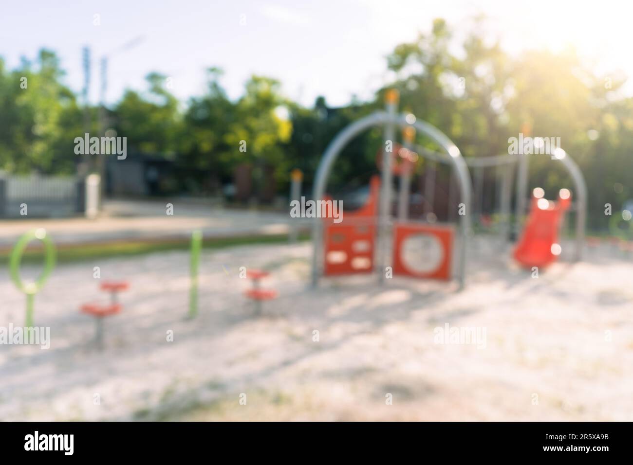 Blur Kid playground outdoor park for children to play background Stock ...