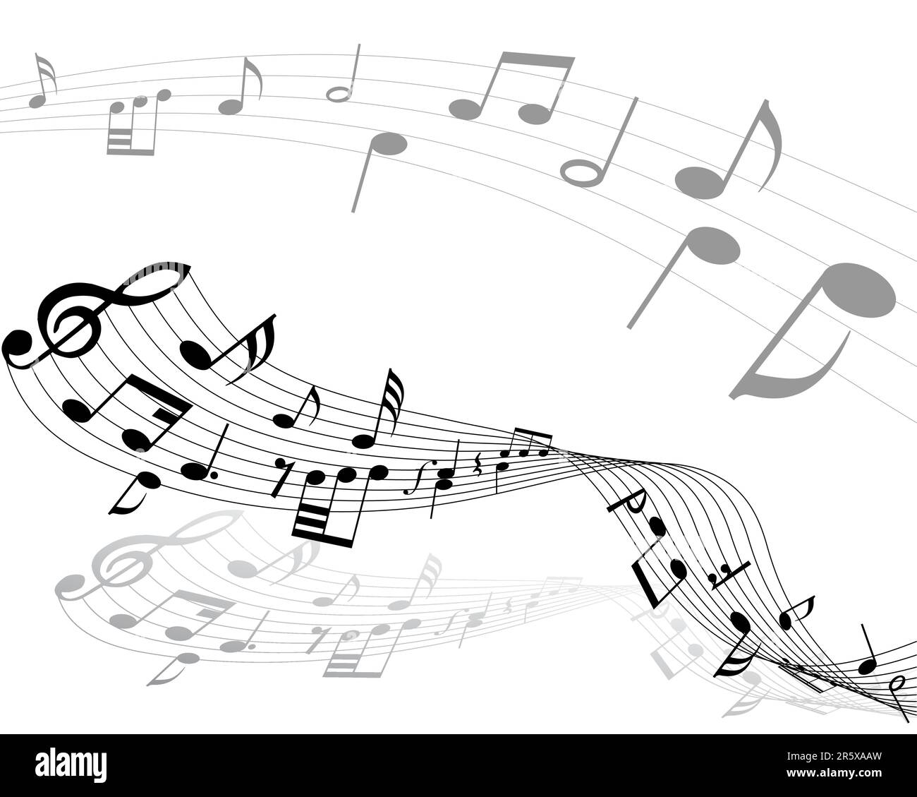 Musical notes background with lines. Vector illustration Stock Vector ...
