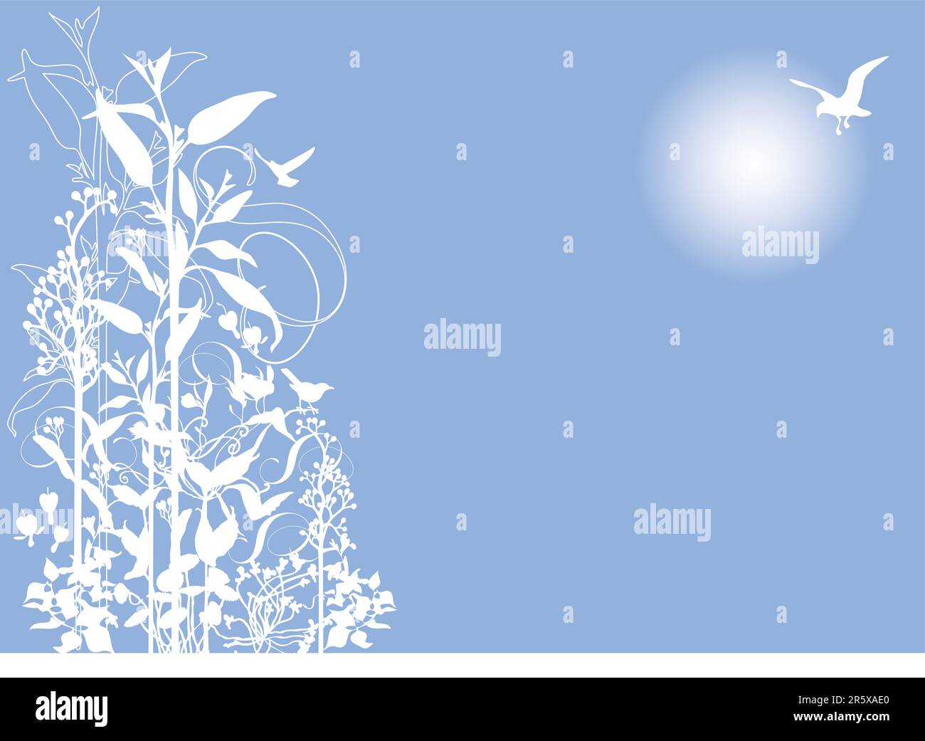 abstract blue background with birds Stock Vector Image & Art - Alamy